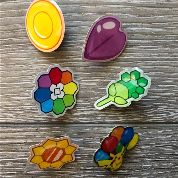 Pokemon | Toys | 6 Pokemon Badge Hat Pins Pikachu Birthday Prize | Poshmark